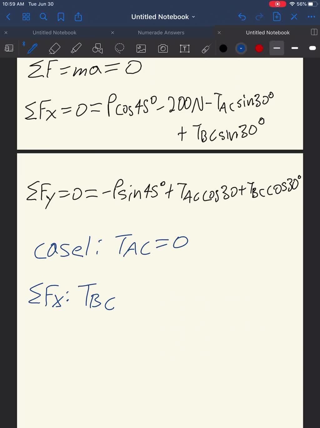 SOLVED:Two cables tied together at C are loaded as shown. Determine the ... SOLVED:Two cables tied together at C are loaded as shown. Determine the ...