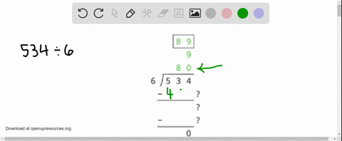 ⏩SOLVED:Here is a n incomplete calculation of 534 ÷6. Write the… | Numerade