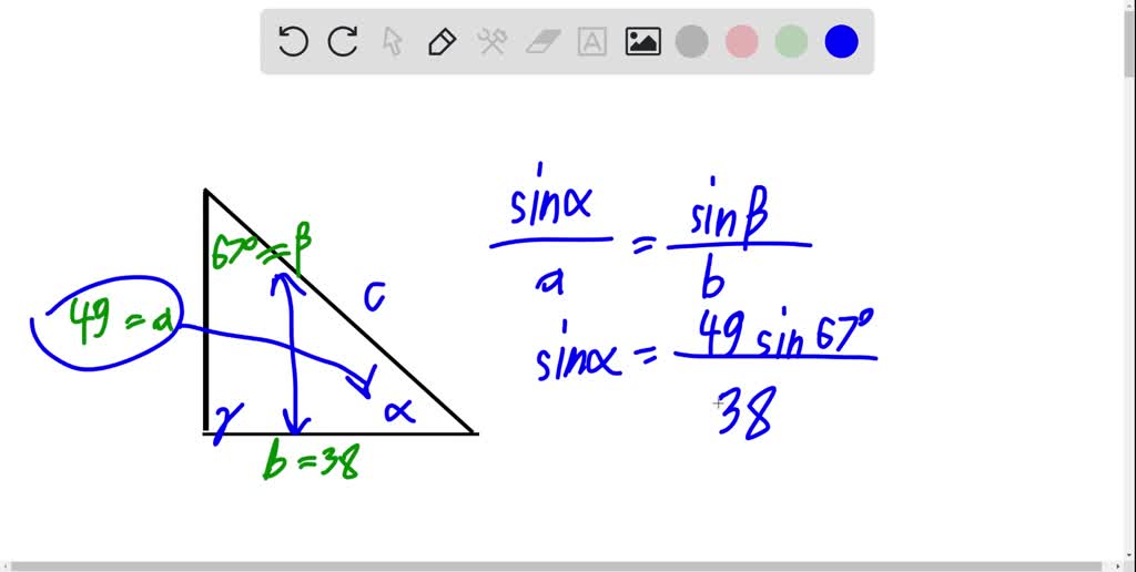SOLVED:Let the angles of a triangle be α, β, and γ, with opposite sides ...