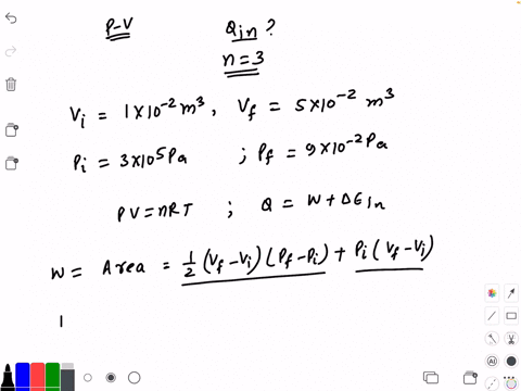 SOLVED:The process shown in the p V -diagram is performed on 3.00 moles ...