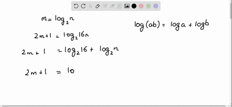 SOLVED:If m=log2 n and 2 m+1=log2 16 n, determine the values of m and n.