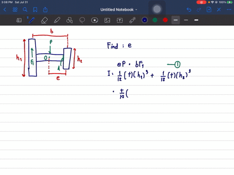 Determine the location e of the shear center, point O, for the thin ...