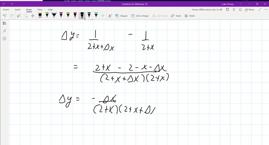 SOLVED:(a) Find general formulas for Δy and d y. (b) If, for the given ...