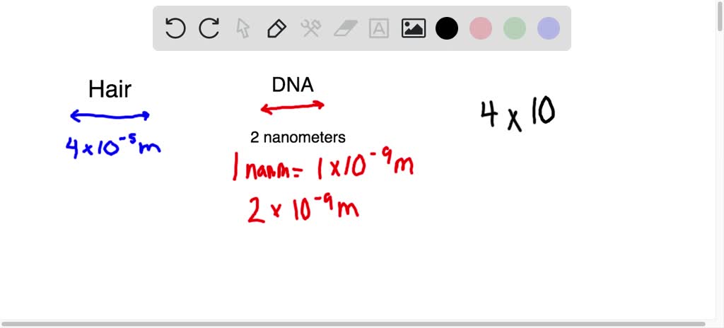 SOLVED:A human hair has an average diameter of 2.5 ×10^-5 meters. What ...