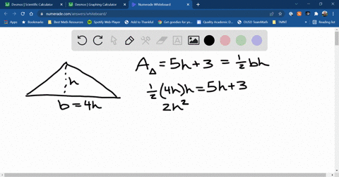 SOLVED:The base of a triangle is 4 times that of its height. If the ...