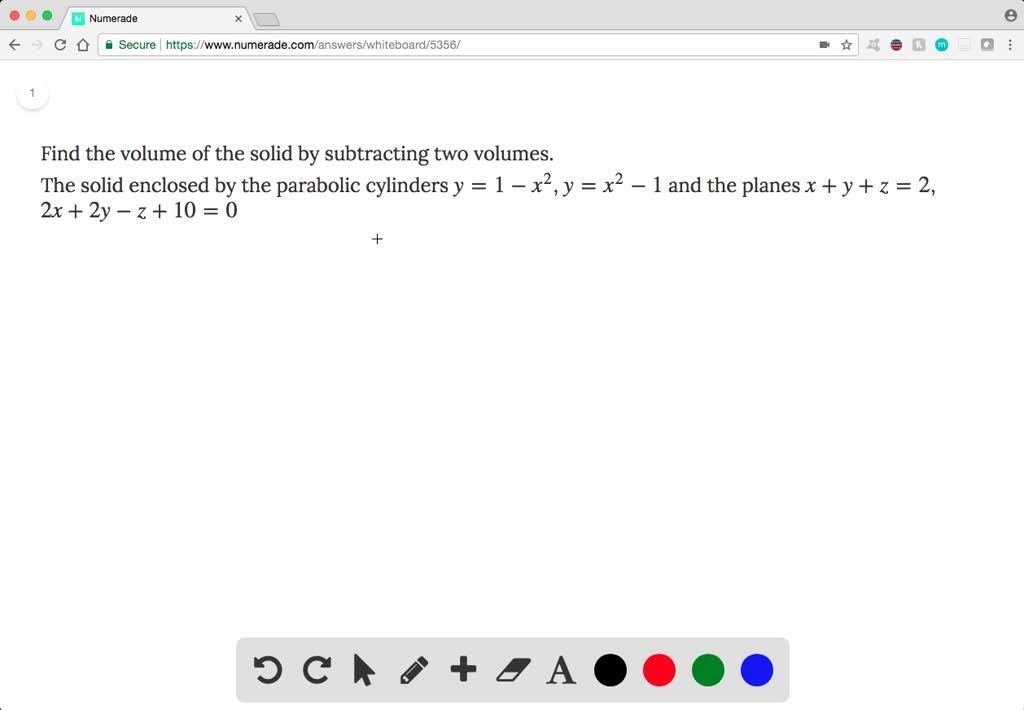 SOLVED:Find the volume of the solid by subtracting two volumes. The ...