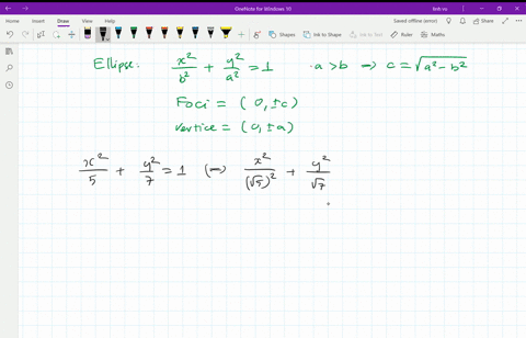 SOLVED:Graphing ellipses Sketch the graph of the following ellipses. Plot and label the ...