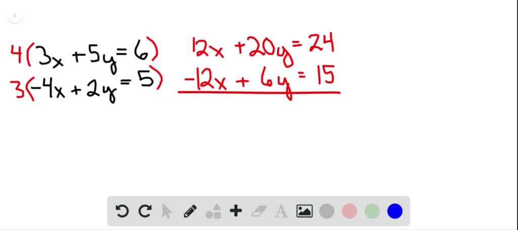 SOLVED:Use linear combinations to solve the linear system. Then check your solution. 3 x+5 y=6 ...