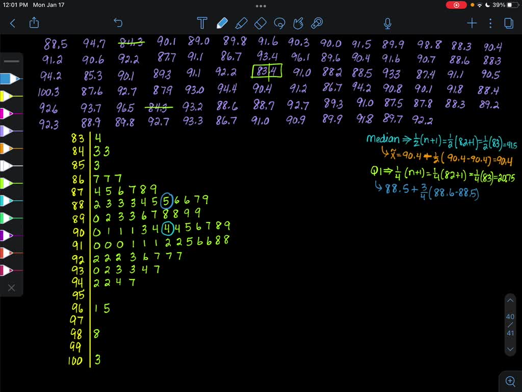 SOLVED:A Reconsider the motor fuel octane rating data in Exercise 6-28 . Construct a box plot of ...