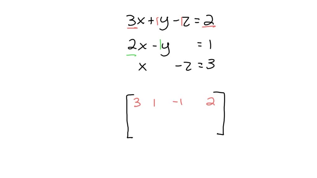 SOLVED:Write the augmented matrix of the following system of equations. SOLVED:Write the augmented matrix of the following system of equations.