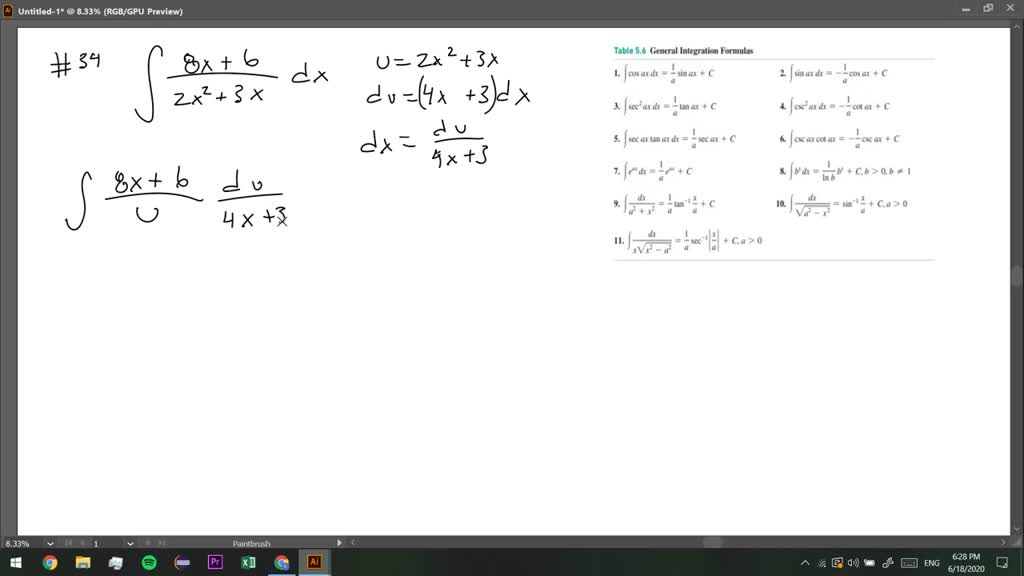 SOLVED:Indefinite integrals Use a change of variables or Table 5.6 to ... SOLVED:Indefinite integrals Use a change of variables or Table 5.6 to ...
