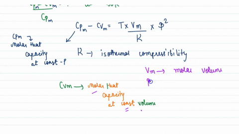 SOLVED:Use the equation CP, m-CV, m=T Vm β^2 / κand the data tables to ...