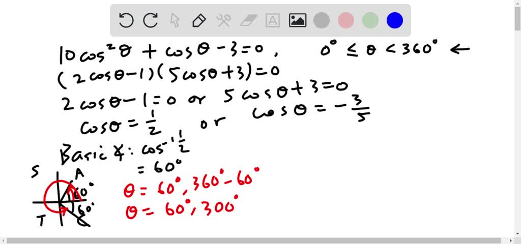 SOLVED:Solve each equation for θif 0^∘ ≤θ