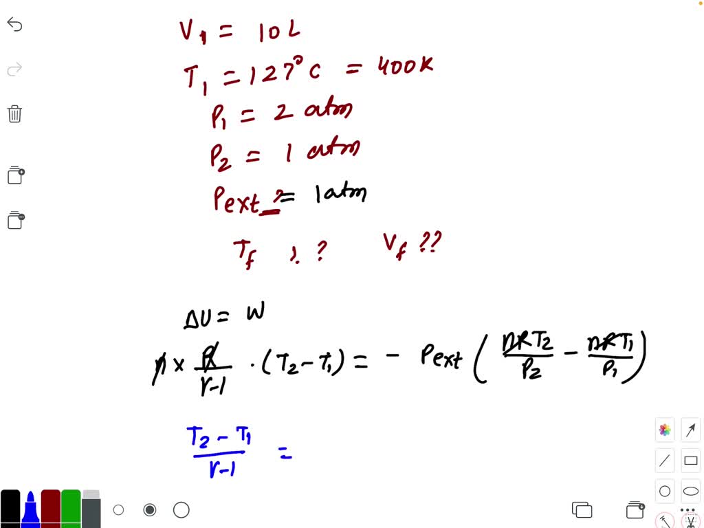 SOLVED:10 litre of a non linear polyatomic ideal gas at 127^∘ C and 2 ...