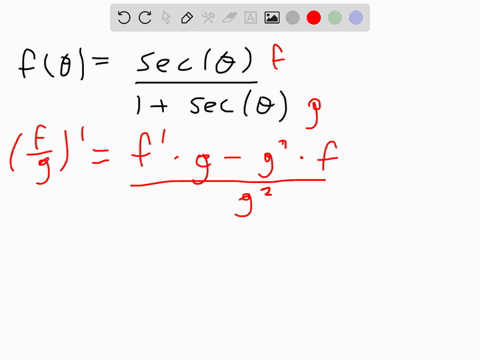 SOLVED:3-26= Differentiate. f(θ)=(secθ)/(1+secθ)