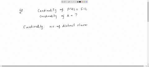 SOLVED:Select the correct alternative from the given choices. If the cardinality of a power set ...