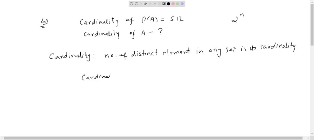 SOLVED:Select the correct alternative from the given choices. If the cardinality of a power set ...