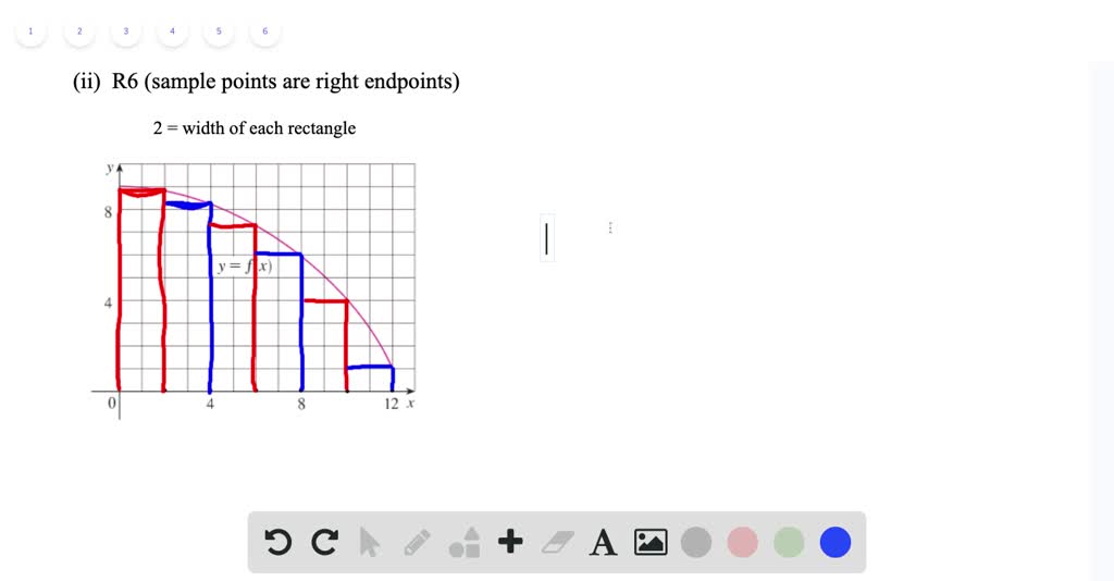 (a) Use six rectangles to find estimates of each type for the area ...