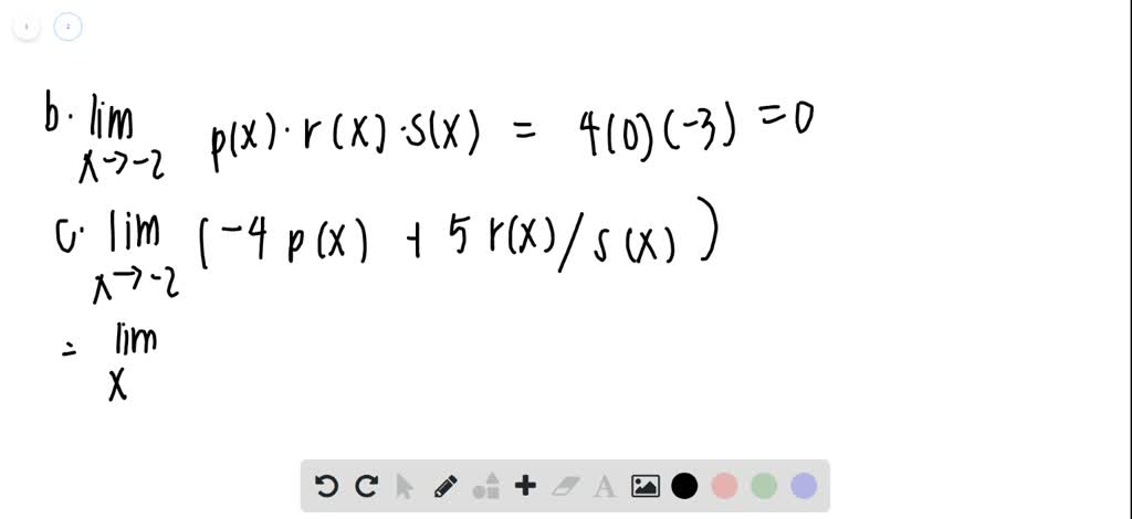 SOLVED:Suppose that \lim _{x \rightarrow-2} p(x)=4, \lim _{x ...
