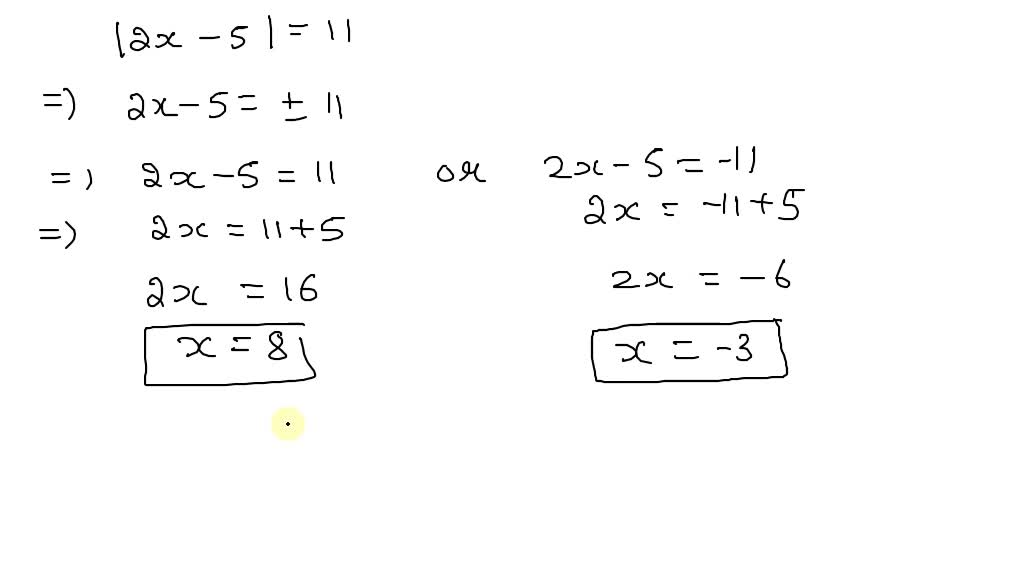 Solved Solving An Equation Involving An Absolute Value Find All