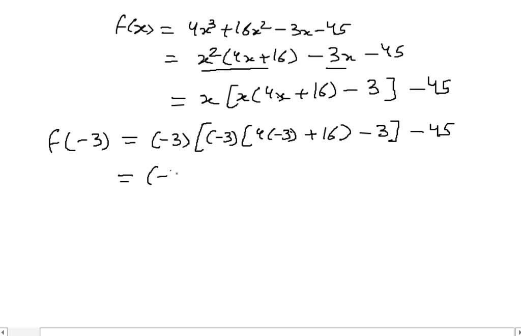 SOLVED:Use nested evaluation to find f(-3) in Exercise 39 Note the ... SOLVED:Use nested evaluation to find f(-3) in Exercise 39 Note the ...