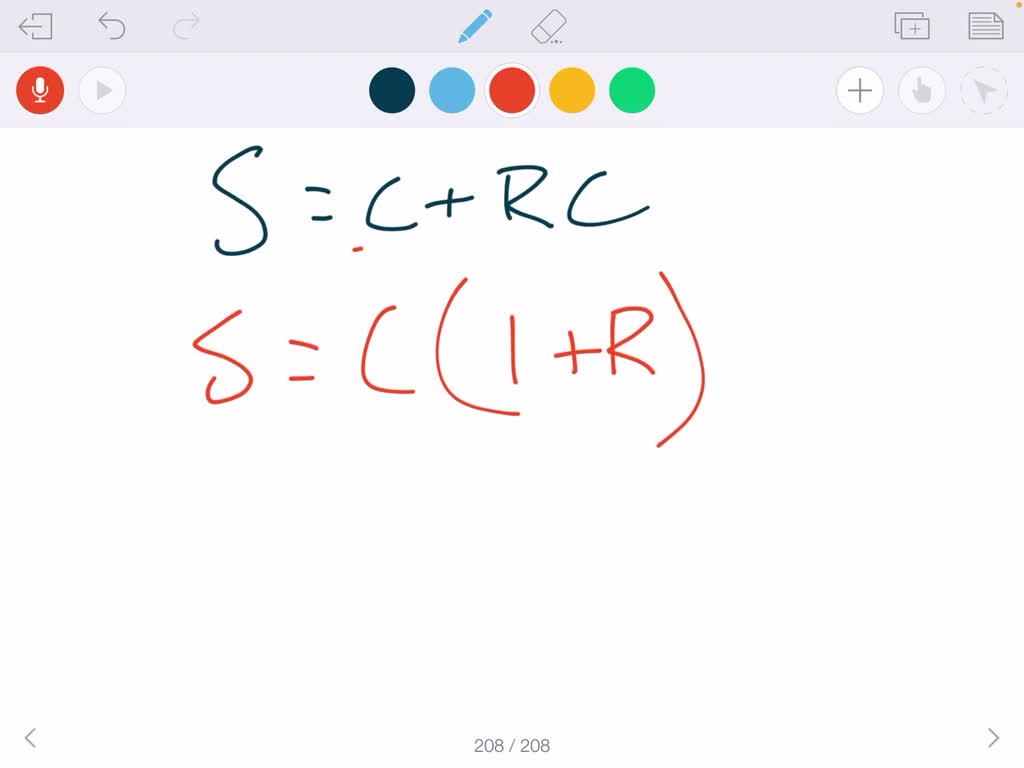 SOLVED:Markup Solve for C: S=C+R C