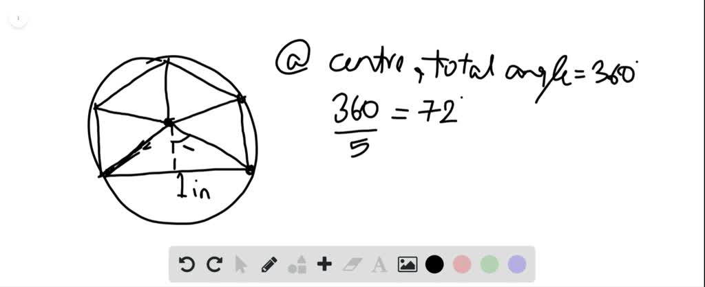 SOLVED:A regular pentagon with 1 in. sides is inscribed in a circle ...