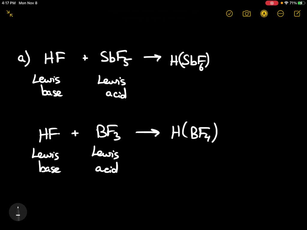 The fluorides BF3, AlF3, SiF4, and PF5 are Lewis acids. They all form ...