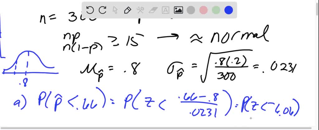 For a binomial with n=10 and p=.8, determine (a) the probability that ...