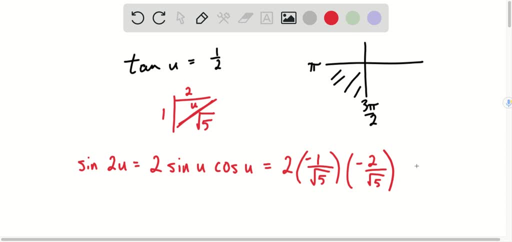 SOLVED:Find the exact values of sin2 u, cos2 u, and tan2 u using the ...