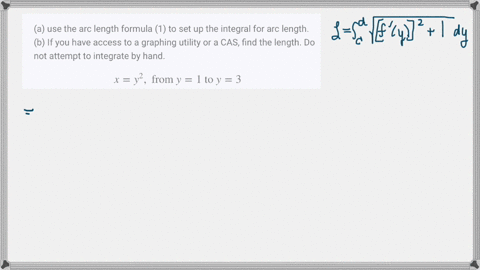 SOLVED:(a) use the arc length formula (1) to set up the integral for ...