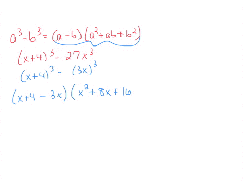 SOLVED:Sums and differences of cubes can be factored using the ...