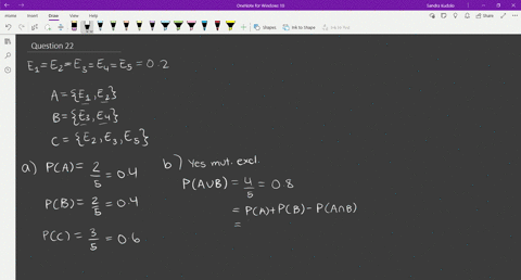 SOLVED:Suppose that we have a sample space with five equally likely experimental outcomes: E1 E2 ...