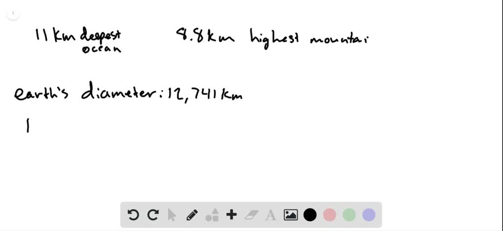 (a) What fraction of Earth's diameter is the greatest ocean depth? (b ...