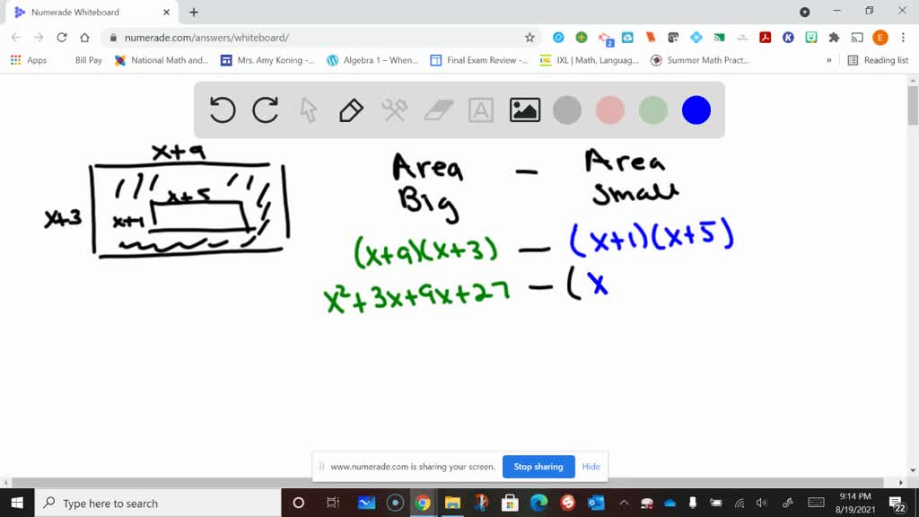 SOLVED Write A Polynomial In Standard Form That Represents The Area Of 