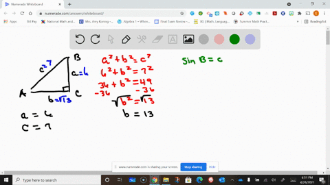 SOLVED:Suppose ABC is a right triangle with sides of lengths a, b, and c and right angle at C ...