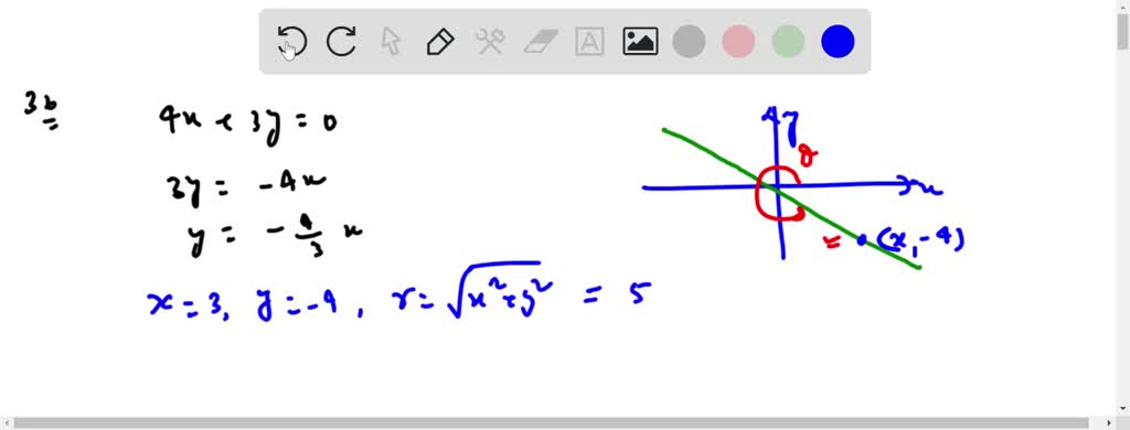 SOLVED:The terminal side of θ lies on the given line in the specified ...