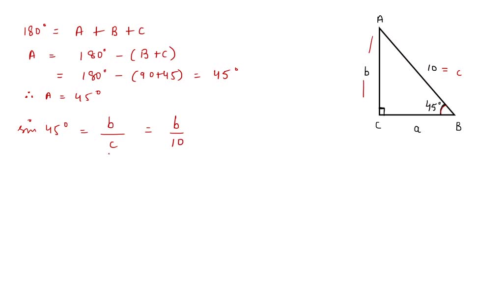 SOLVED:Solve the right triangle. GRAPH CANNOT COPY.