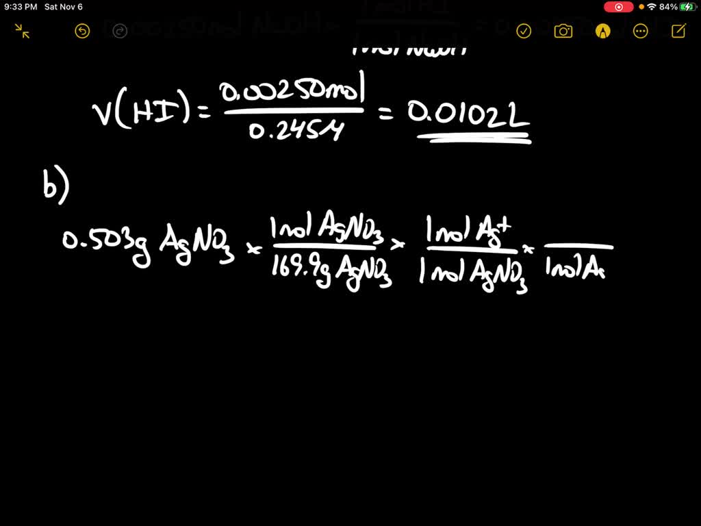 SOLVED:Find the volume of 0.245 M HI solution required to titrate (a) 25.0 mL of 0.100 M NaOH (b ...
