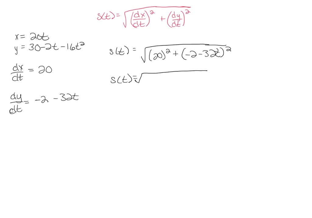 Solved Parametric Equations For The Position Of An Object Are Given