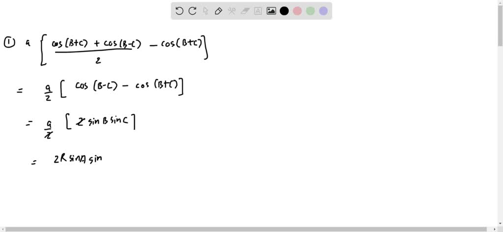 SOLVED:a(cosB cosC+cosA)=b(cosC cosA+cosB)=c(cosA cosB+cosC)