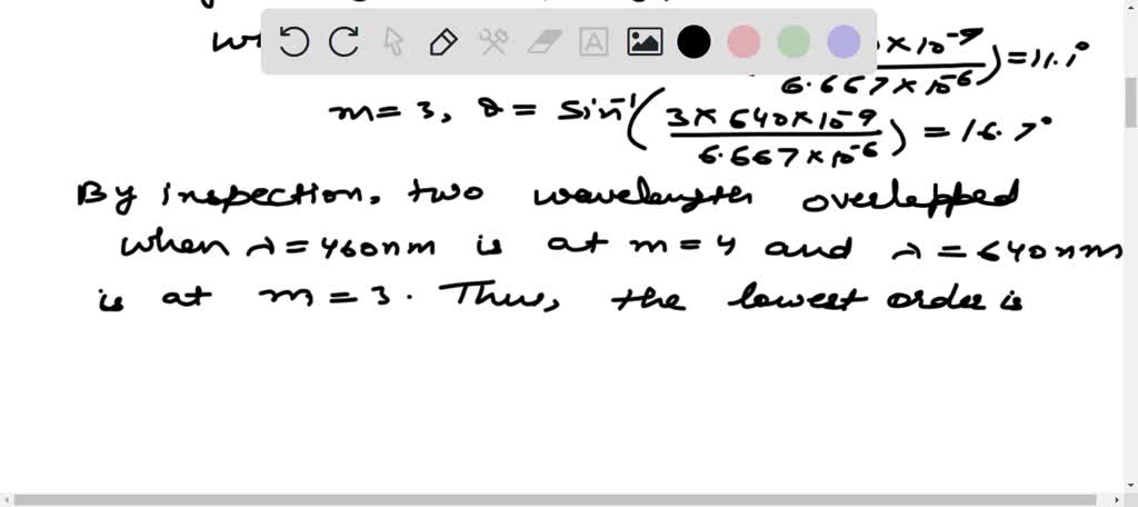 Solved A Diffraction Grating Has 8985 Lines Cm Consider Visible Light To Have Wavelengths