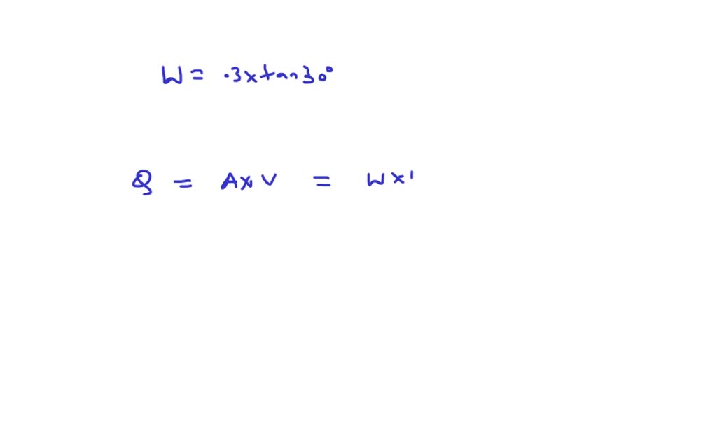 ⏩SOLVED:Water flows along the triangular trough with an average… | Numerade
