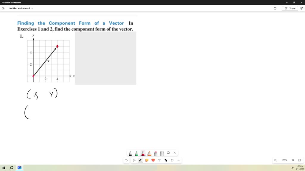 SOLVED:Find the component form and the magnitude of the vector 𝐯. (GRAPH CAN'T COPY)