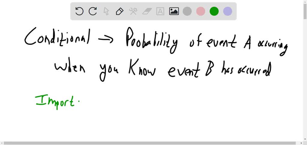 SOLVED:Explain carefully the meaning of conditional probability. Why is ... SOLVED:Explain carefully the meaning of conditional probability. Why is ...