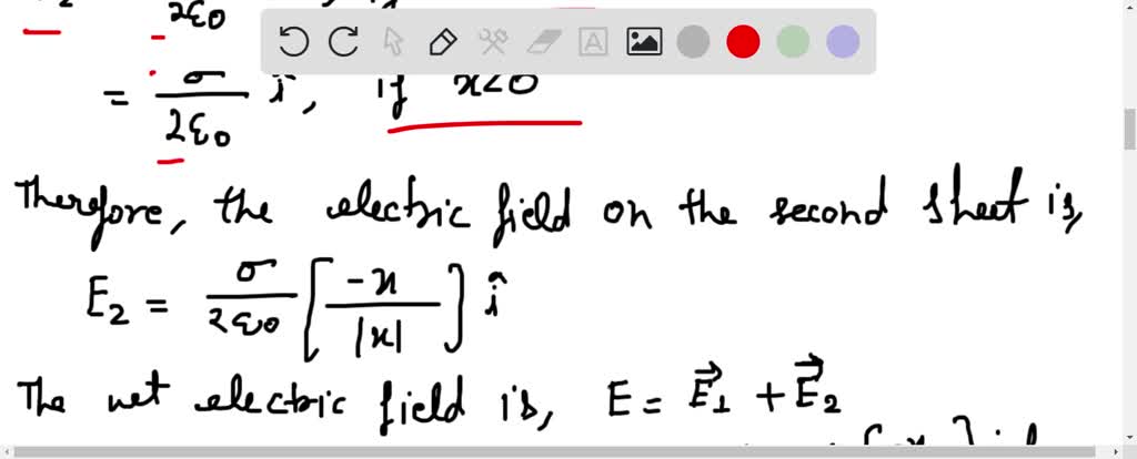 An infinite sheet with positive charge per unit area σlies in the x y ...
