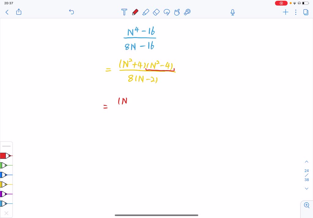 SOLVED:Reduce each fraction to simplest form. (N^4-16)/(8 N-16) SOLVED:Reduce each fraction to simplest form. (N^4-16)/(8 N-16)