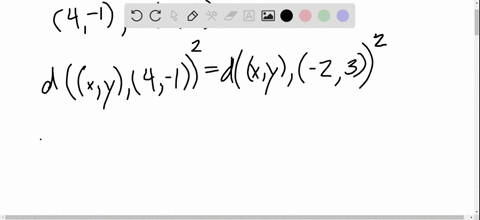 SOLVED:Finding a Relationship for Equidistance, find a relationship ...