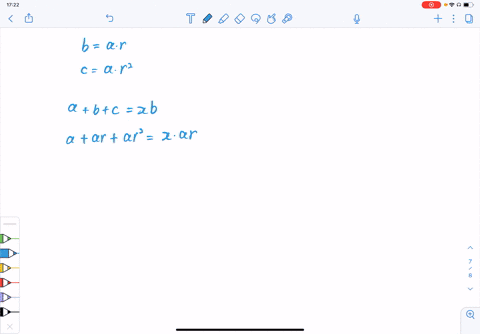 SOLVED:a, b, c are three distinct real numbers, which are in G.P. and a+b+c=x b. Then (A) x 3 (B) -1