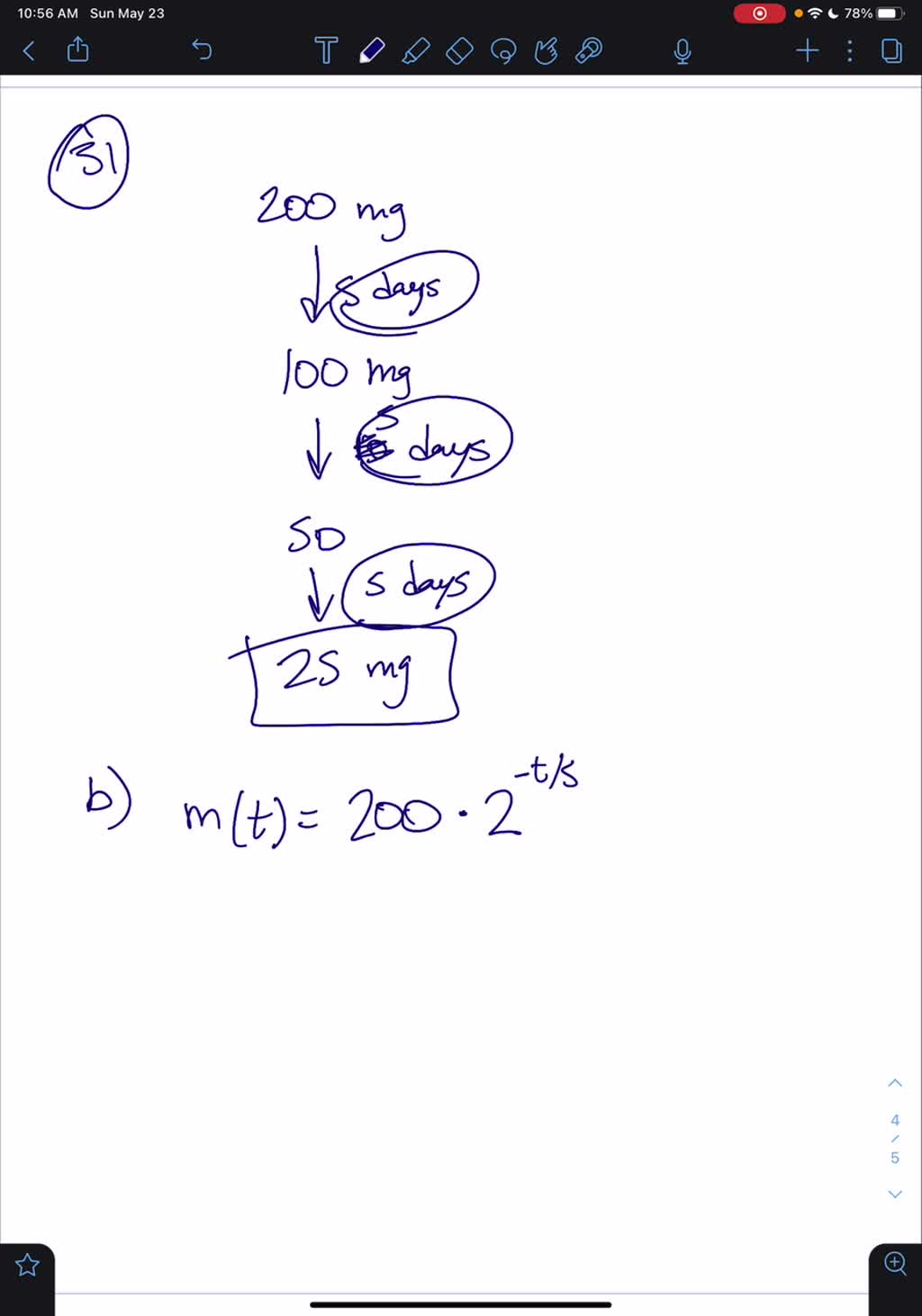 SOLVED The Half life Of Bismuth 210 210 Bi Is 5 Days a If A